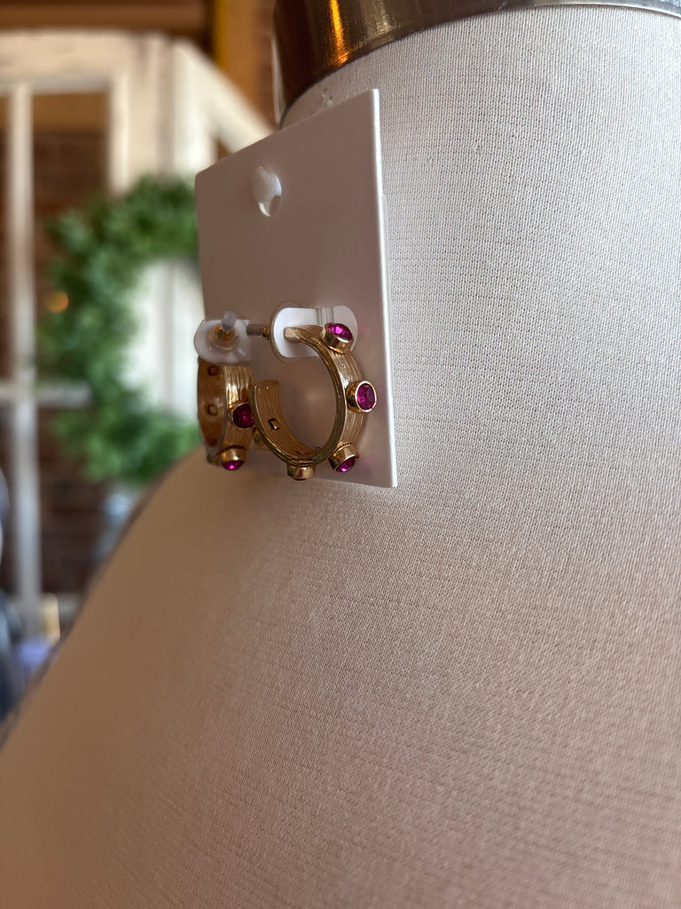 25mm Crystal Station Textured Hoops – Laughton & CO