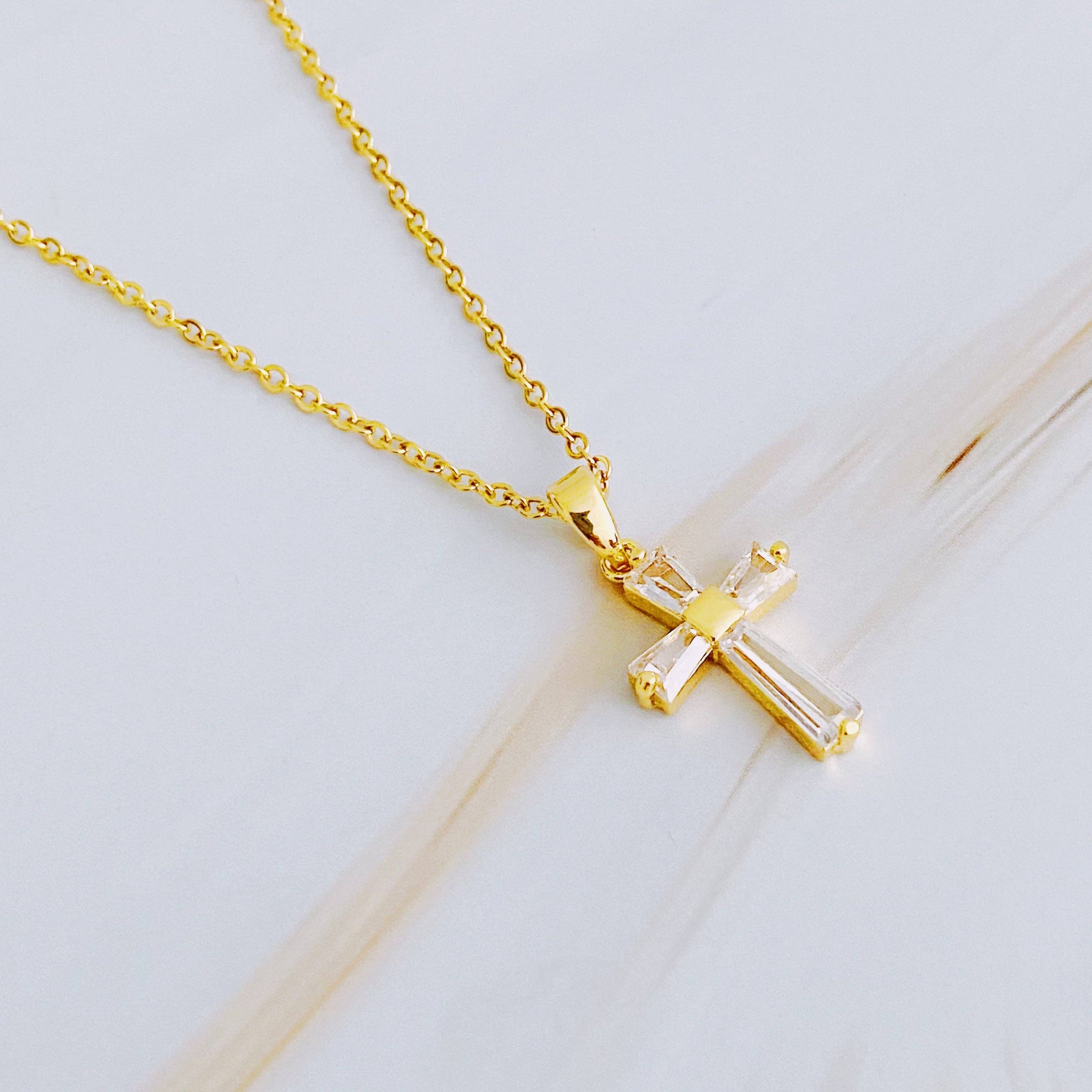 My Dear Crystal Cross Necklace – Laughton & CO